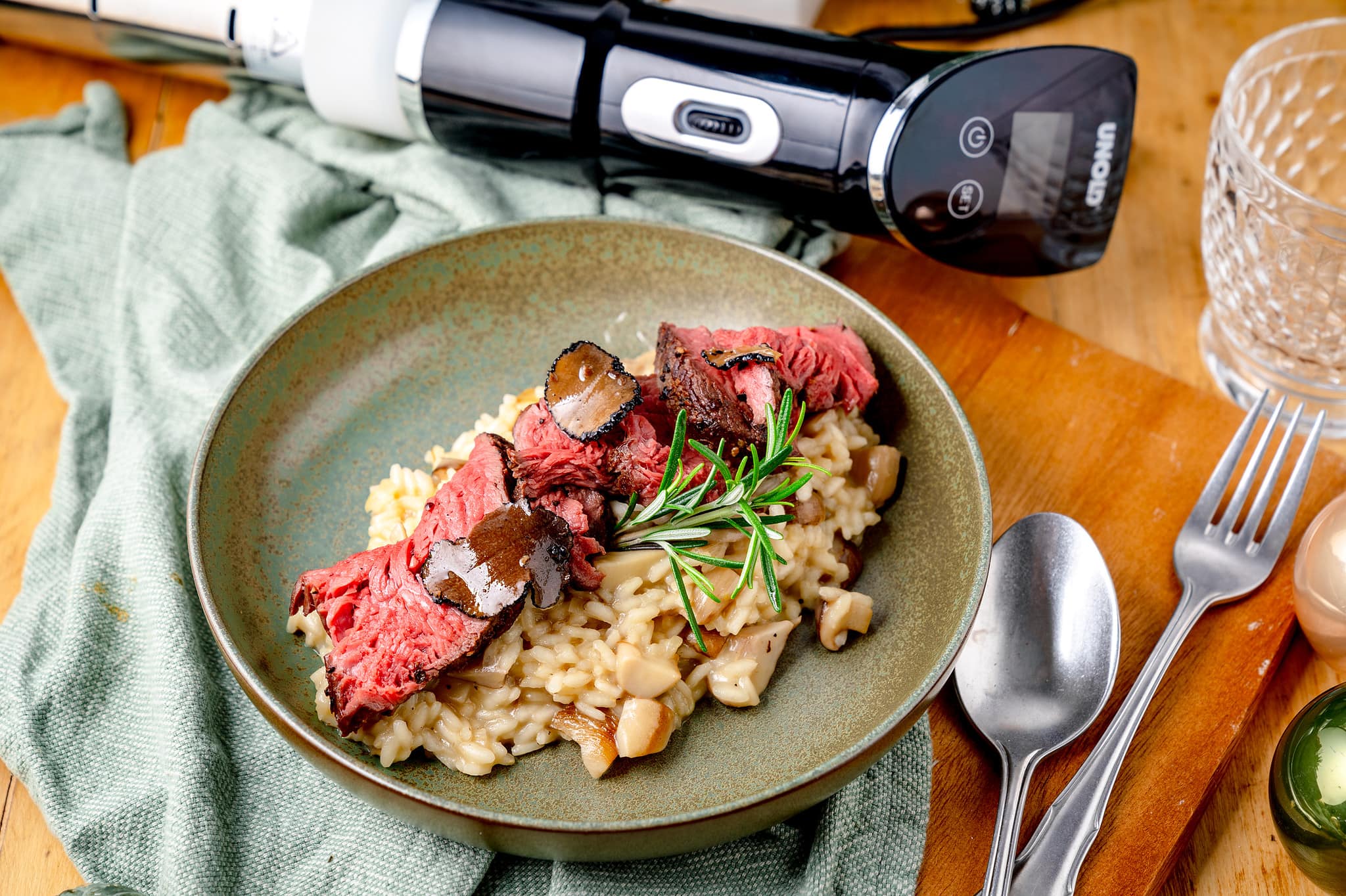 Trüffelrisotto mit Rinderfilet - Rezept von Gernekochen.de