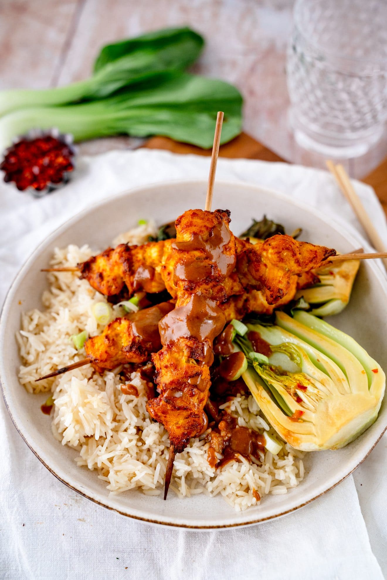 Saté-Spieße aus der Heißluftfritteuse - Rezept von Gernekochen.de