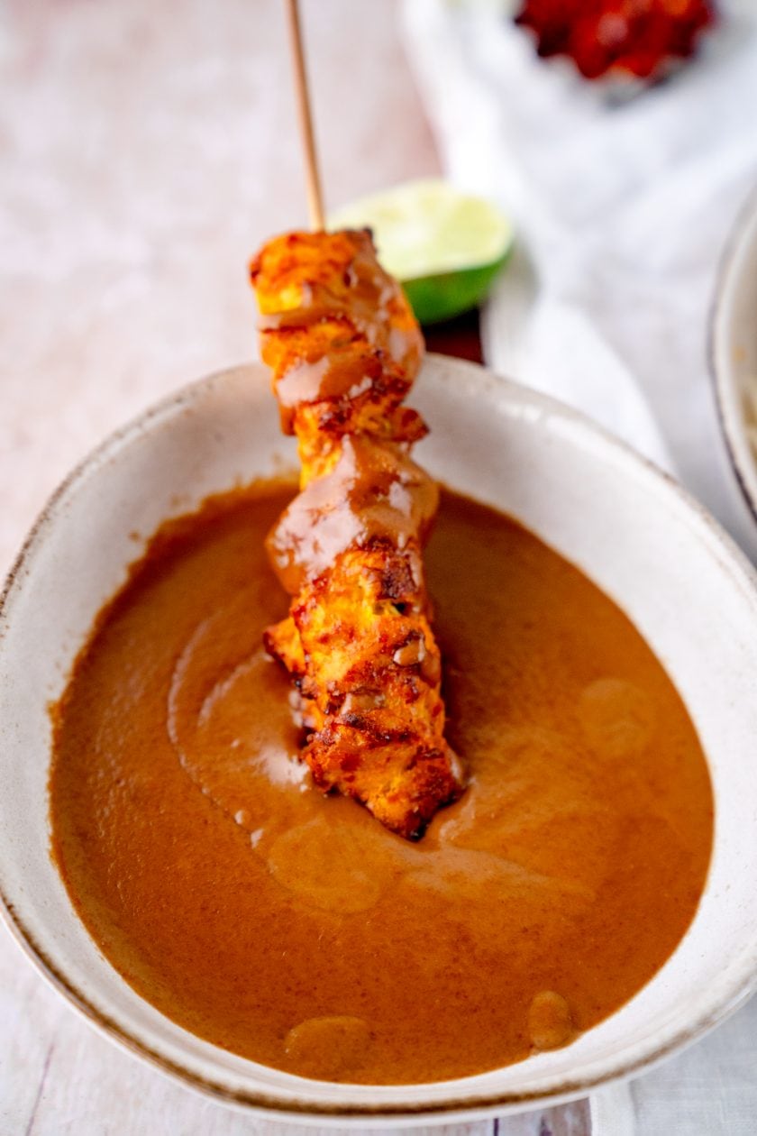 Saté-Spieße aus der Heißluftfritteuse - Rezept von Gernekochen.de